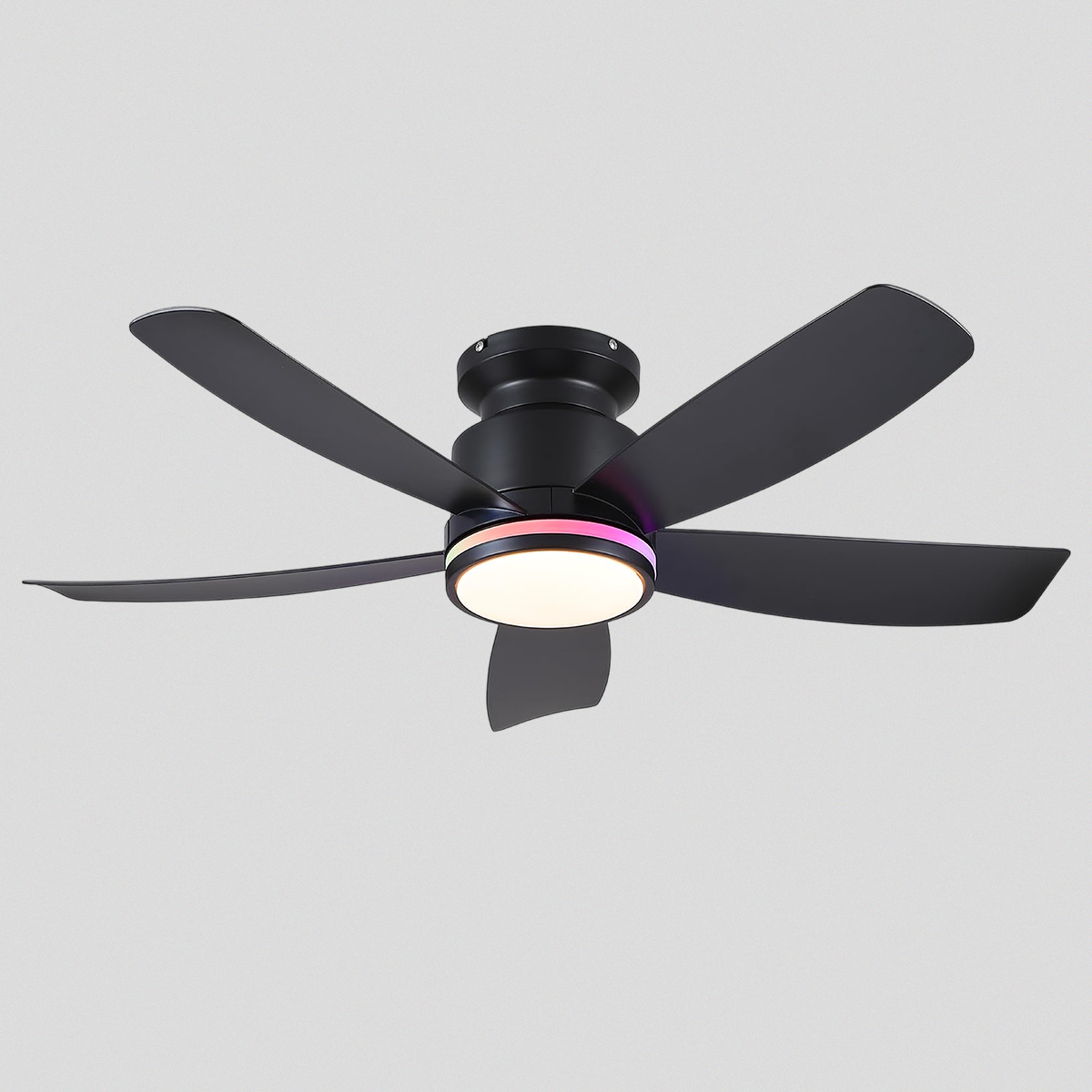 RGB Recessed remote control ceiling fan light 41"