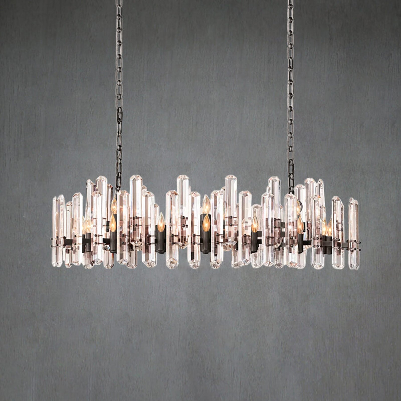 Bonnington Prism Linear Chandelier 54"，24-Lights