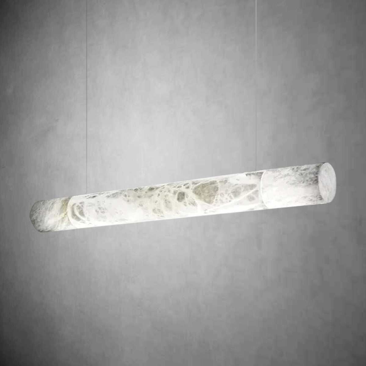 Alabaster Linear Pendant Light Over Kitchen Island