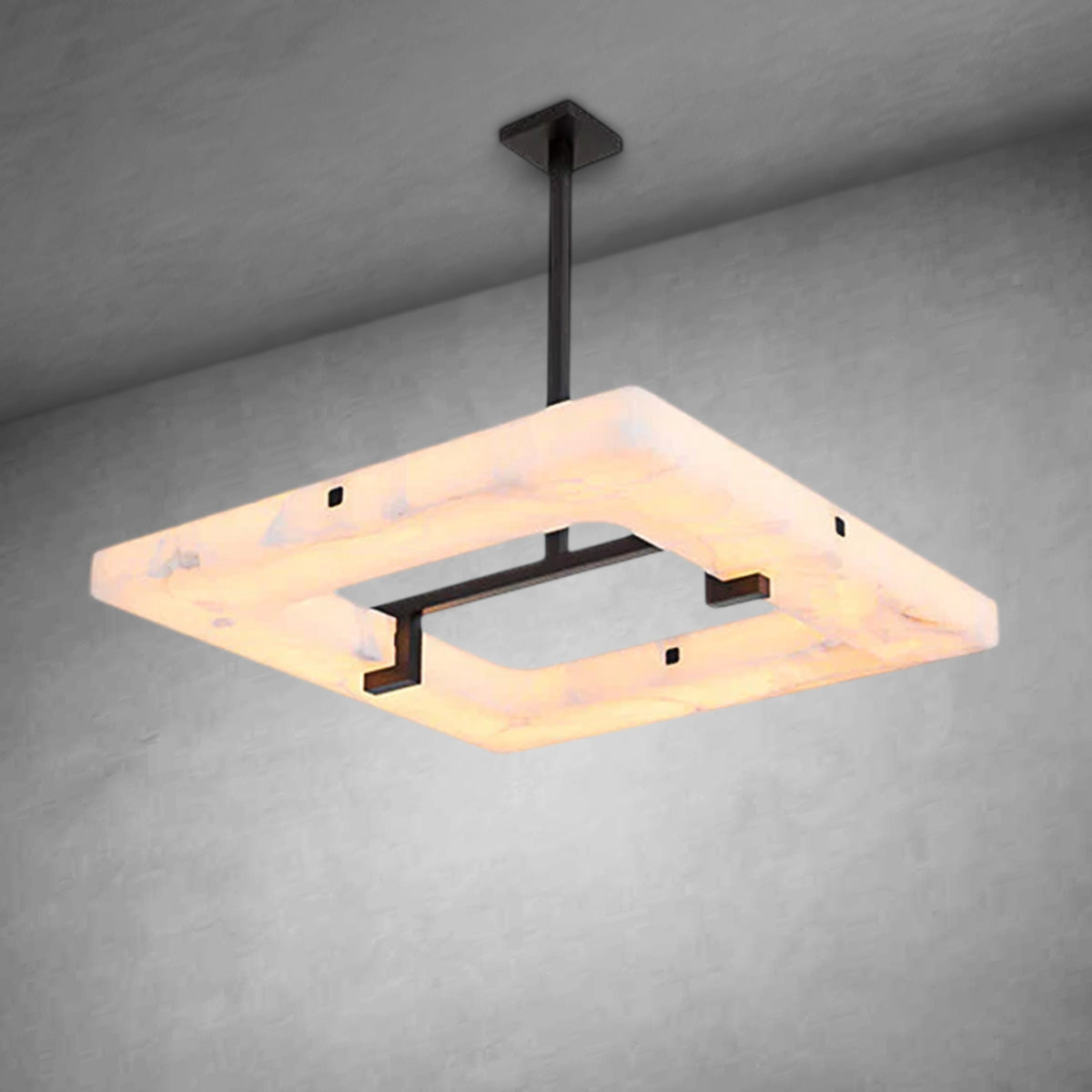 Sebastian Modern Square Alabaster Chandelier Lighting